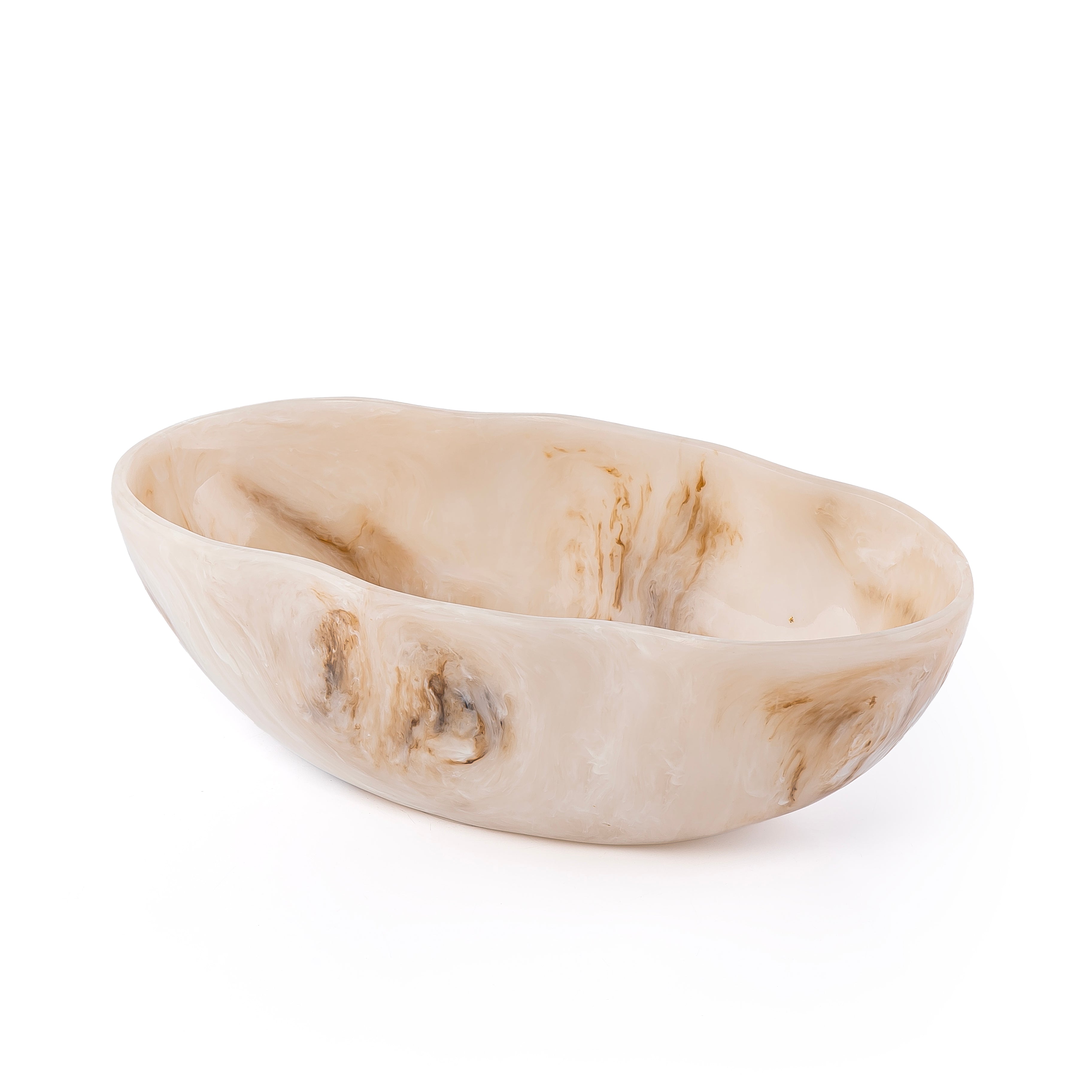 Resin Oval Serving Bowl - Beige – CASCADES