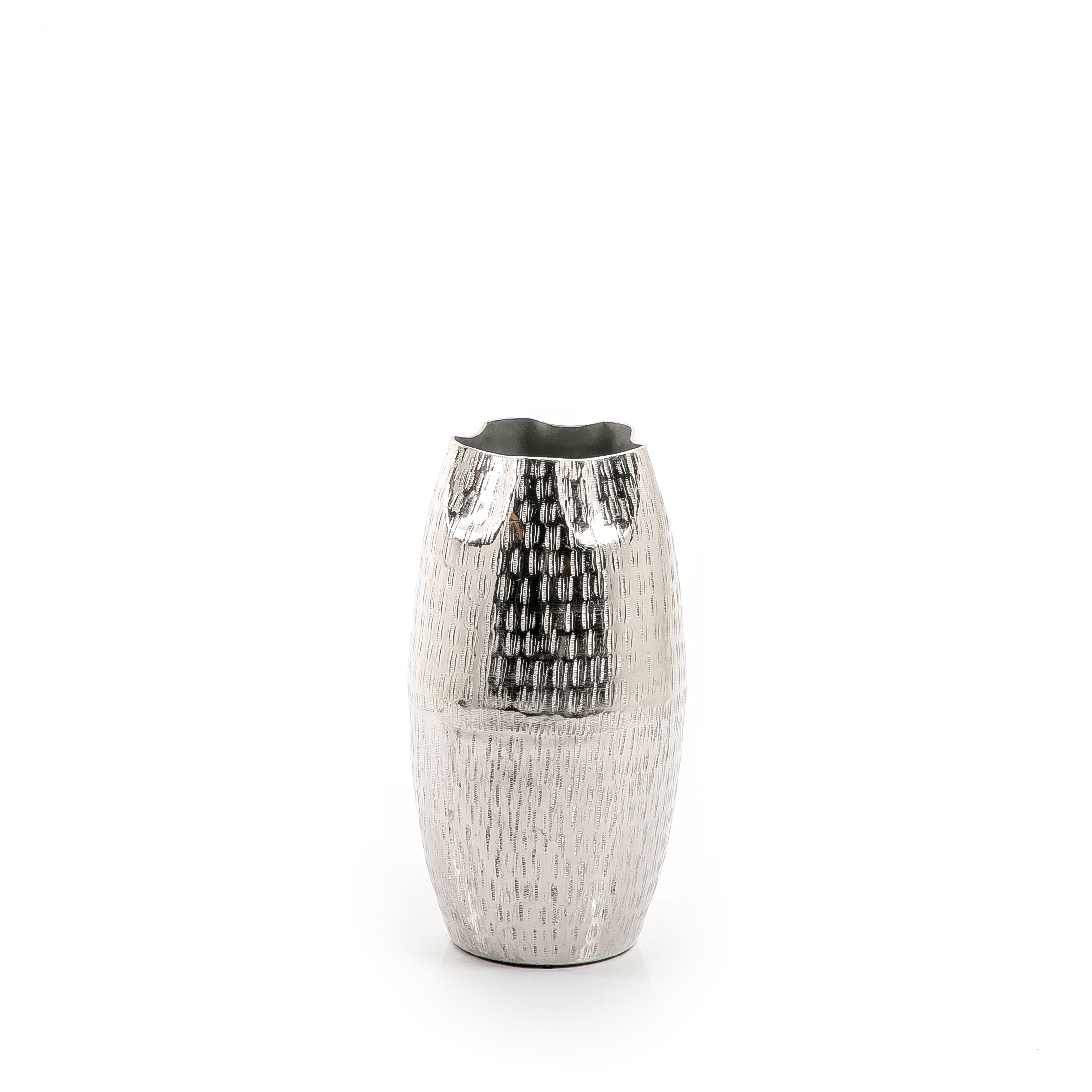 Silver Barrel Metal Vase &VerticalLine; Cascades Kuwait