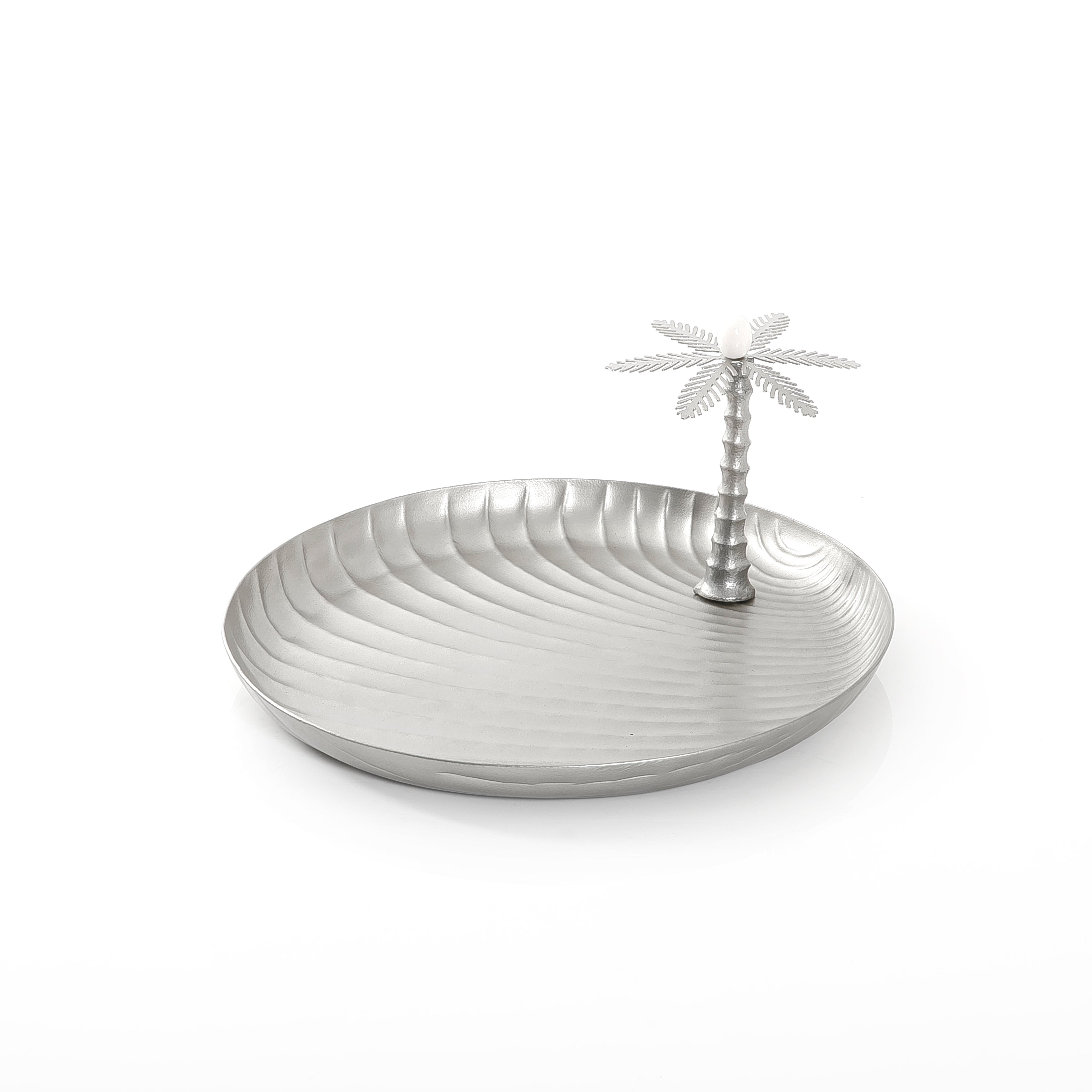 Silver Metal Plate With Tree Decor &VerticalLine; Cascades Kuwait
